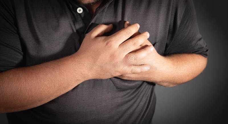 Caucasian Man Having Chest Pain. Heart Attack Stock Image - Image of ...
