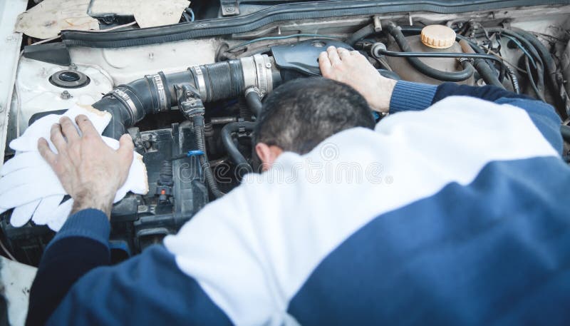 Two Men Looking at a Car Engine Stock Image - Image of talking, engine ...