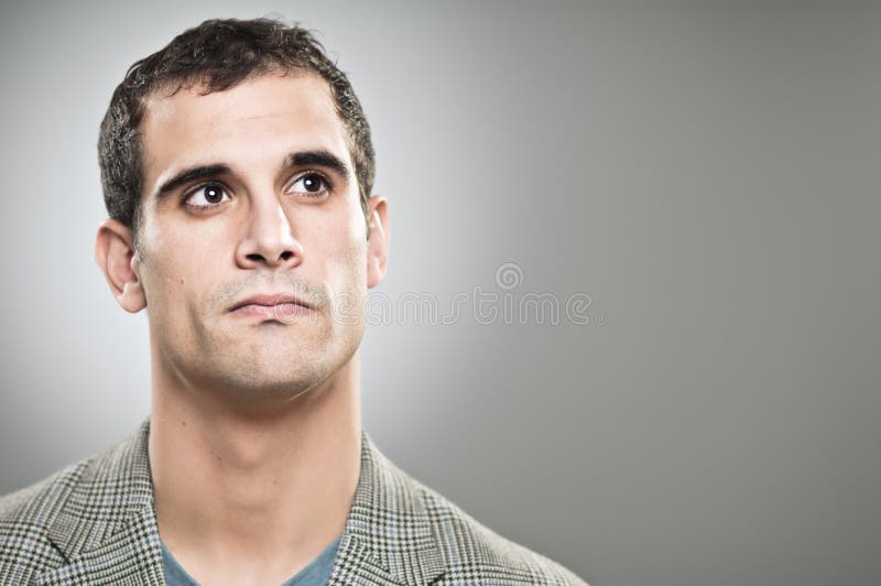 Caucasian Man Making a Decision Portrait Stock Image - Image of human ...