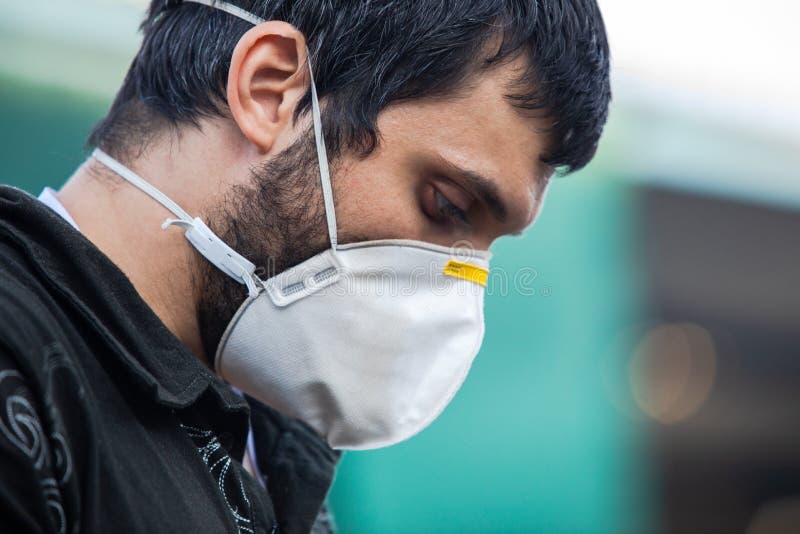 Caucasian man with mask stock photo. Image of black - 184276344