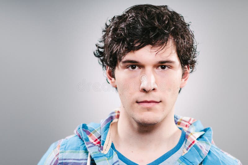 Caucasian Man Portrait with a Blank Expression Stock Photo - Image of ...