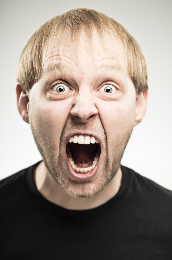 Scream of Shocked and Scared Man Stock Photo - Image of dread, crazy ...