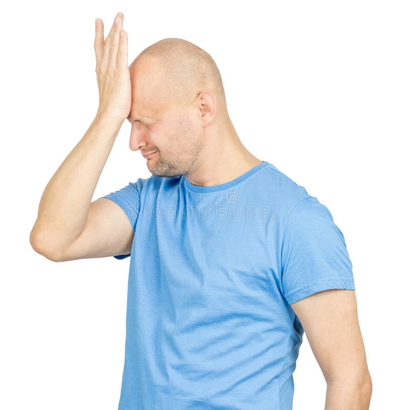 Desperate Man Slapping Forehead Expressing Regret and Frustration Stock ...