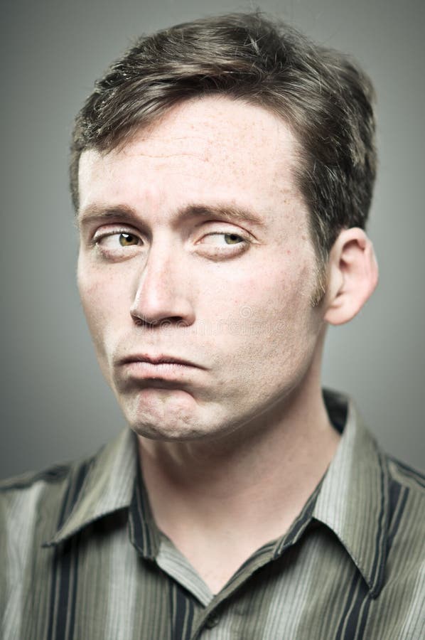 Caucasian Man Suspicion Portrait Stock Image - Image of adult, male ...