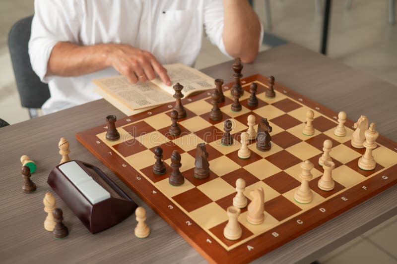 Caucasian Man Thinking about a Chess Move. Stock Image - Image of male ...
