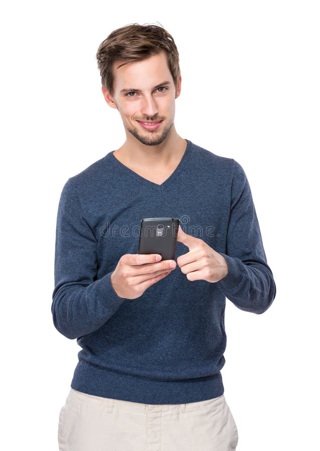 Young man on cell phone stock photo. Image of mobile - 17780396