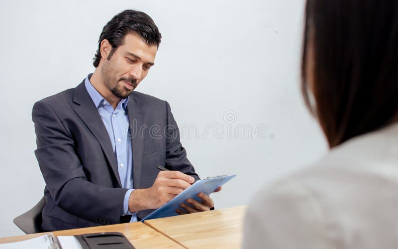Caucasian Man Wearing Formal Suit and Interview Candidate Stock Image ...