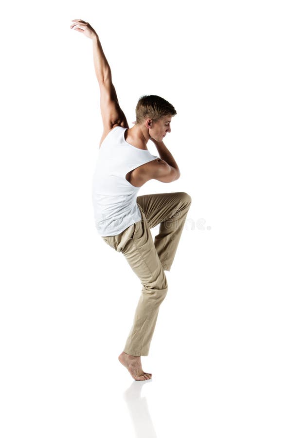 Caucasian manlig dansare fotografering för bildbyråer. Bild av ...