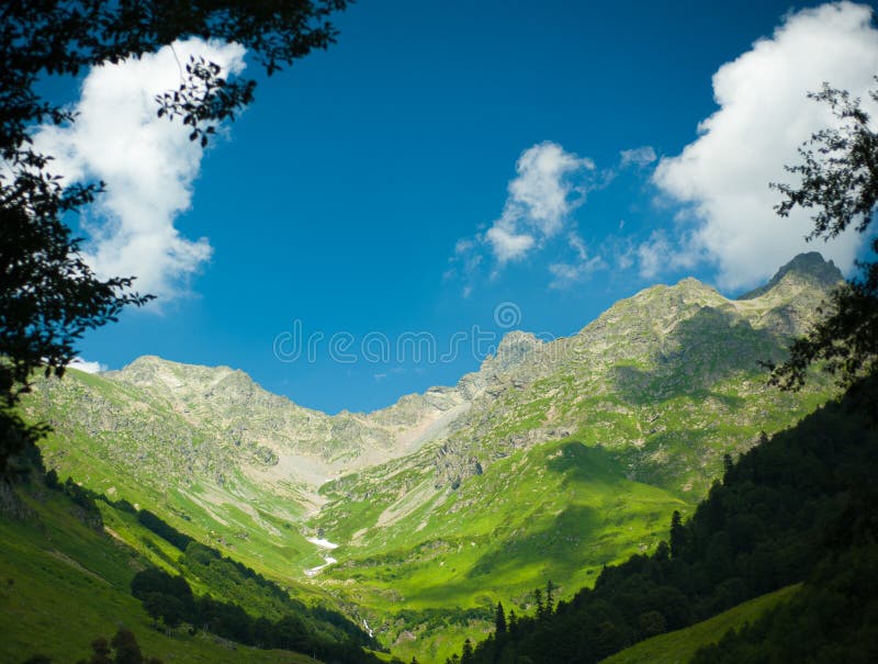 Caucasian mountains stock image. Image of meadows, georgia - 87952809