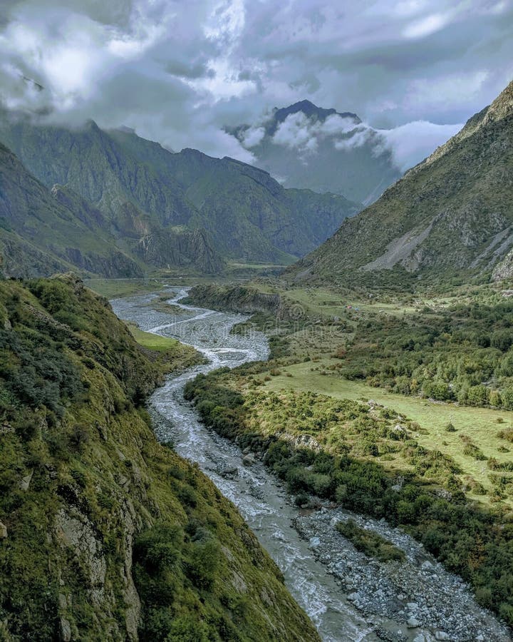Terek River and Mineral Springs in Thurso Mountain Valley. Georg Stock ...