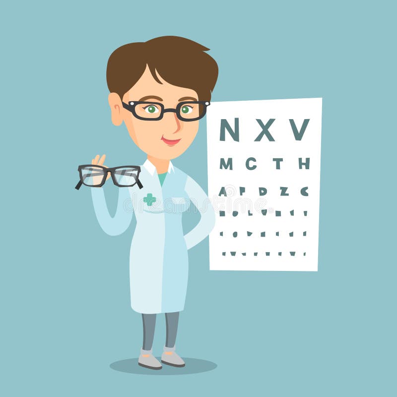 Caucasian Ophthalmologist Holding Eyeglasses. Stock Vector ... Caucasian Ophthalmologist Holding Eyeglasses. Stock Vector ...
