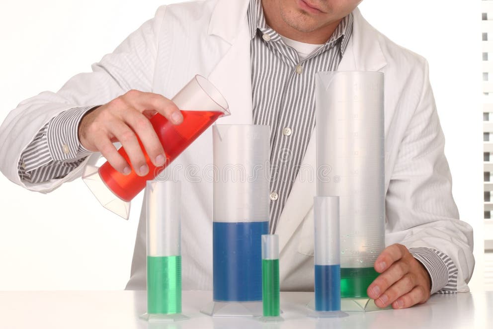 Caucasian Scientist at Work Using the Scientific Method Stock Photo ...