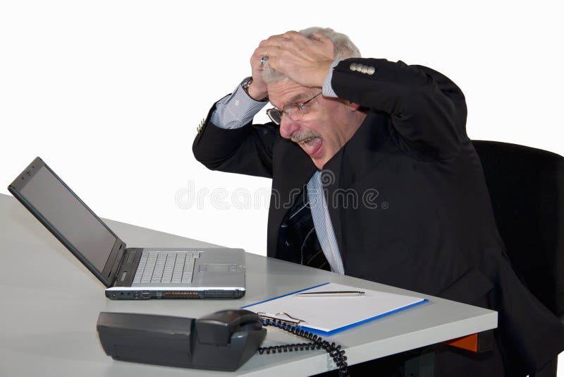 Very angry manager stock photo. Image of senior, telephone - 3356286