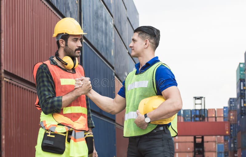 Two Engineering Men Shaking Their Hands Stock Image - Image of happy ...