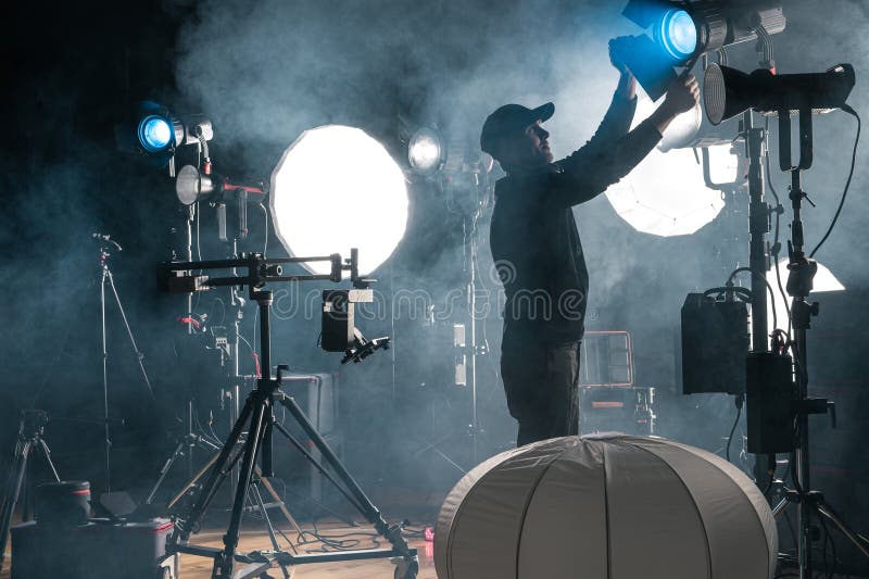 Caucasian Video Equipment Operator Job Stock Image - Image of stage ...