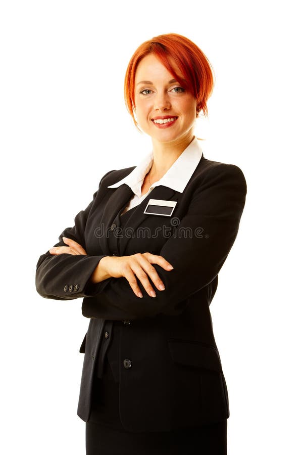 Caucasian Woman As Hotel Worker Stock Photo - Image of color, emotional ...