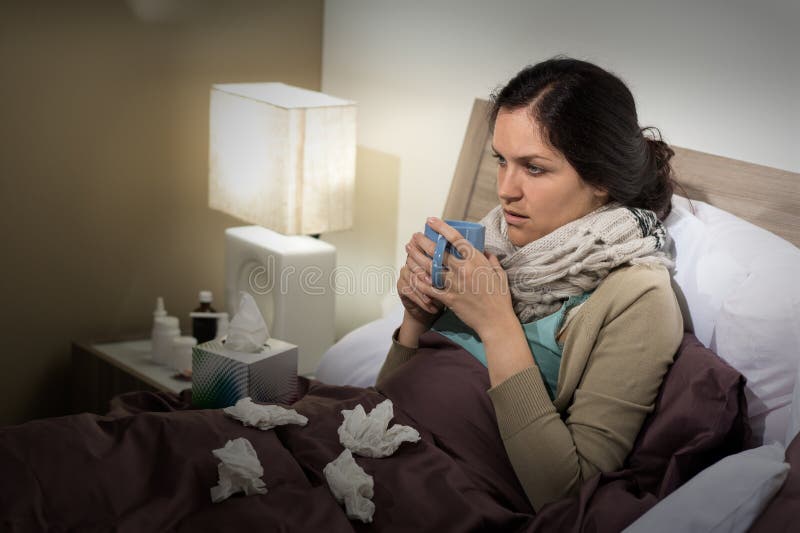 Caucasian Woman Having Bad Cold Stock Photo - Image of temperature ...