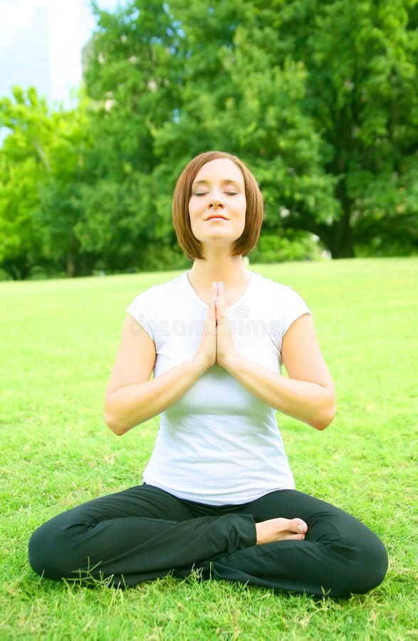 Caucasian Woman Meditate stock image. Image of relaxation - 5821615