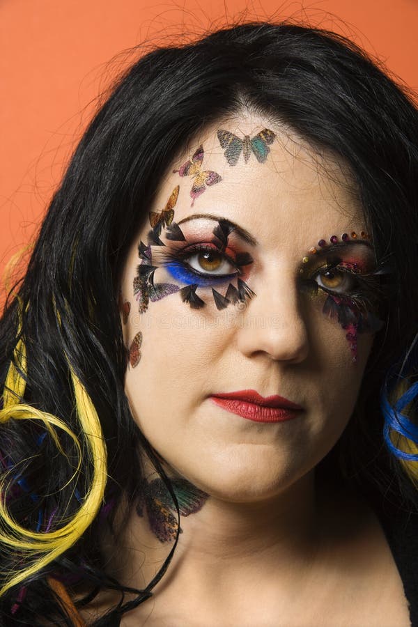 Unique Woman with Blue Hair Stock Image - Image of pierce, pierced: 2045507