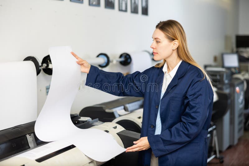 Printer Checking a Print Run Stock Image - Image of worker, magazine ...