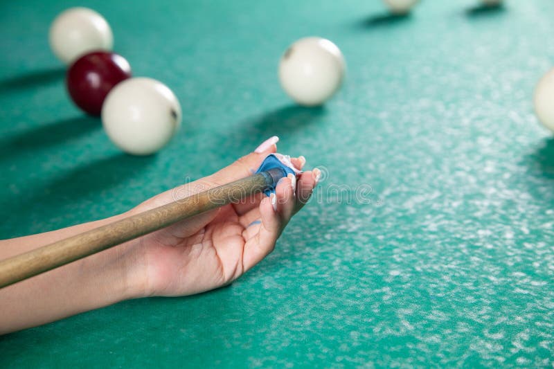Caucasian Young Girl Playing Billiards Stock Image - Image of ball ...