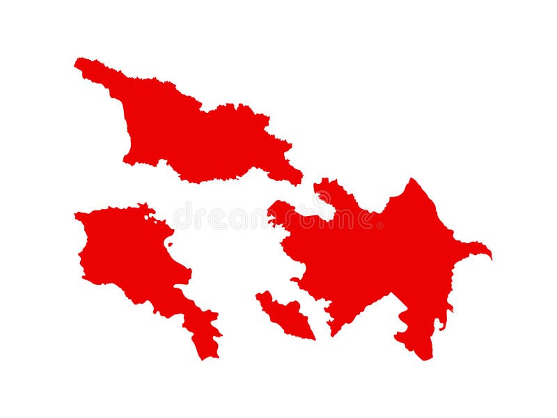 Map of Caucasus Countries with National Flag Stock Vector ...