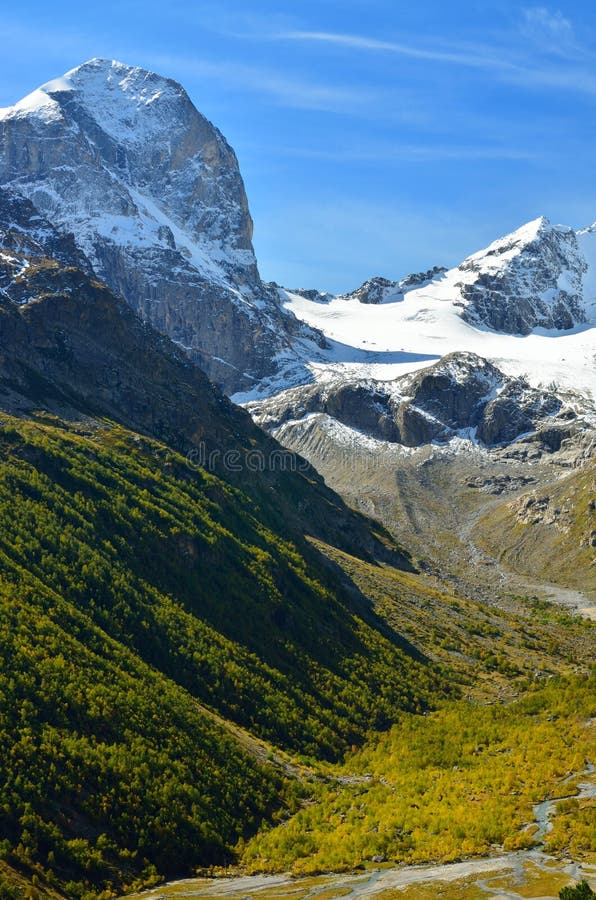 Caucasus landscape stock image. Image of river, glacier - 33837739