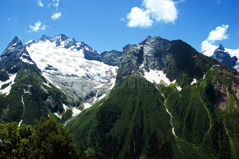 Caucasus Mountains. Region Dombay. Stock Image - Image of extreme ...