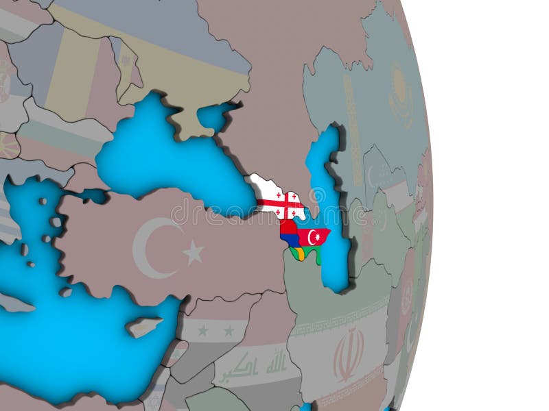 Caucasus Region At Night On Planet Earth Stock Illustration ...