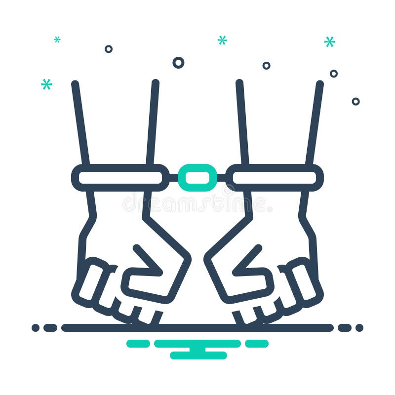 Mix Icon for Caught, Arrested and Bracelet Stock Vector - Illustration ...