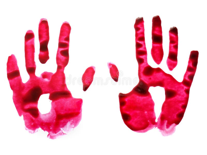 Red Hand Print stock photo. Image of fingerprints, identification ...