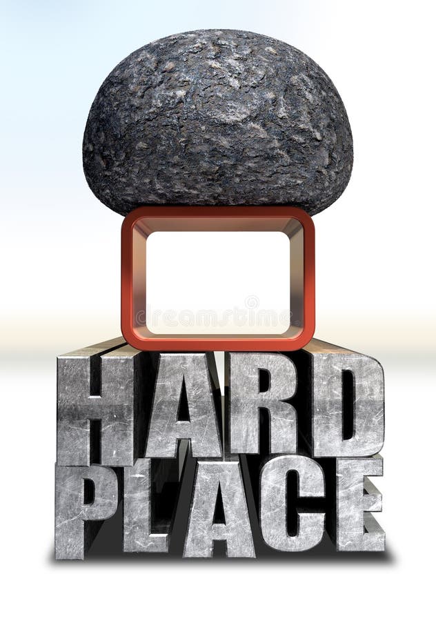 Caught between a Rock and a Hard Place Stock Illustration ...