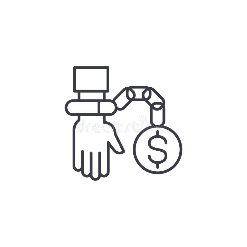 Caught Taking Bribe Linear Icon Concept. Caught Taking Bribe Line ...