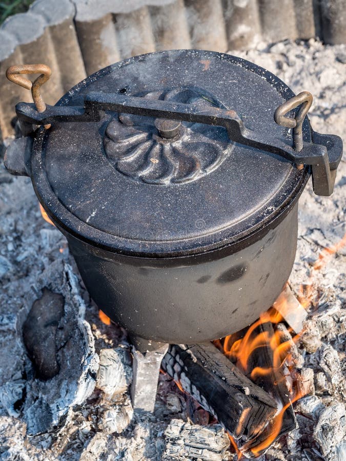 Cauldron stock image. Image of fireplace, campfire, camping - 60446759