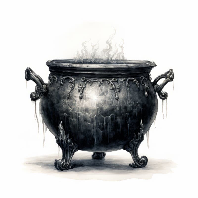 Cauldron Fantasy Artwork: Detailed Shading in the Style of Brian ...