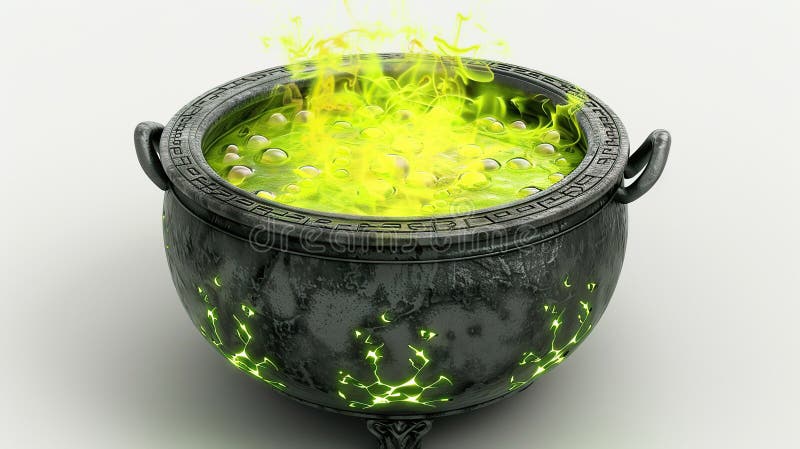 Boiling Cauldron of Magic stock illustration. Illustration of mystical ...
