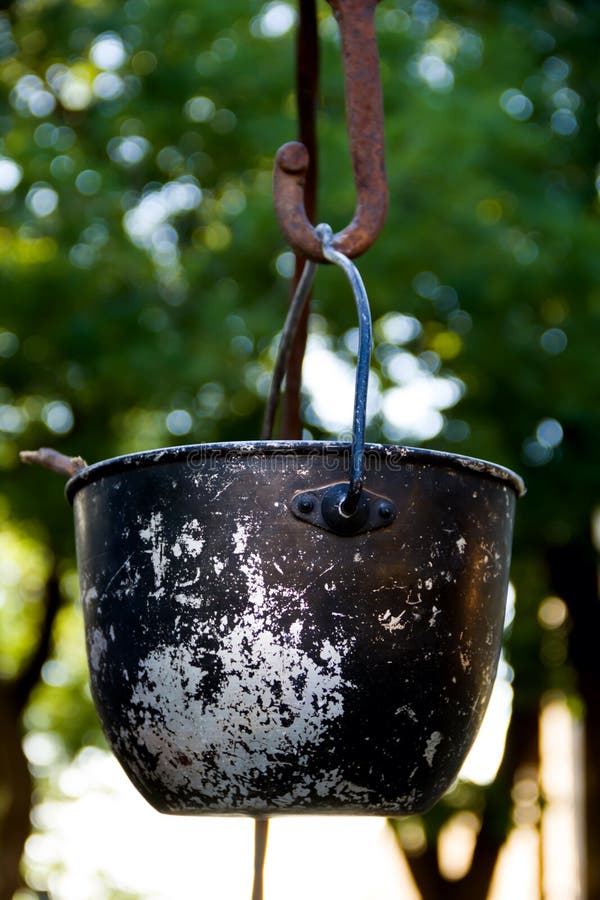 Cauldron stock photo. Image of dinner, outdoors, stone - 50299152