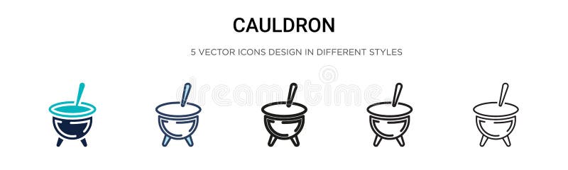 Cauldron Icon in Filled, Thin Line, Outline and Stroke Style. Vector ...
