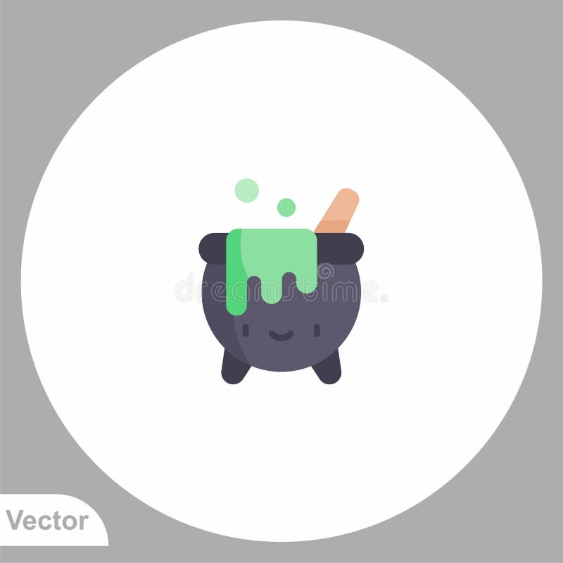 Cauldron Vector Icon Sign Symbol Stock Vector - Illustration of october ...