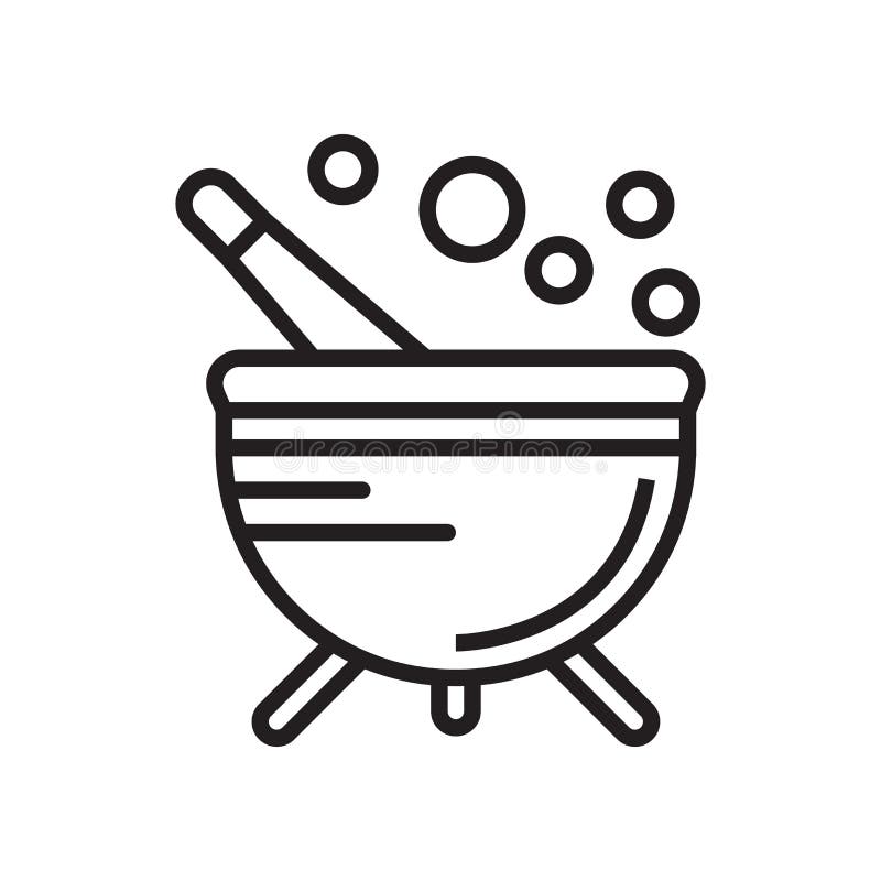 Cauldron Icon Vector Sign and Symbol Isolated on White Background ...
