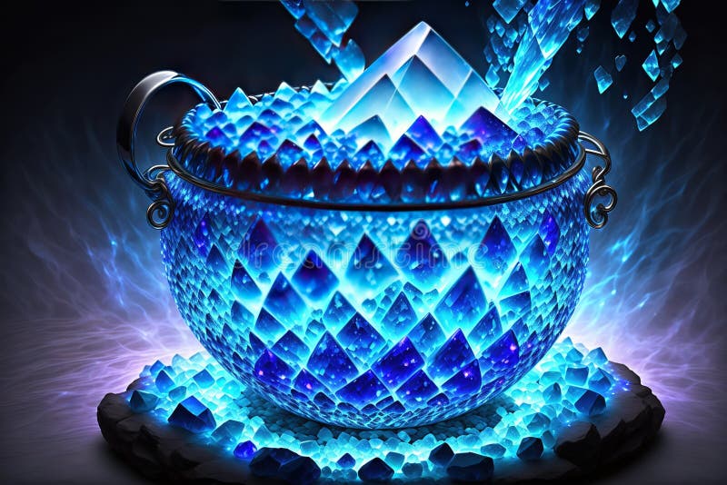 Cauldron Made from Crystals, Deep Pink Down Lilarge Iceberg Floating in ...