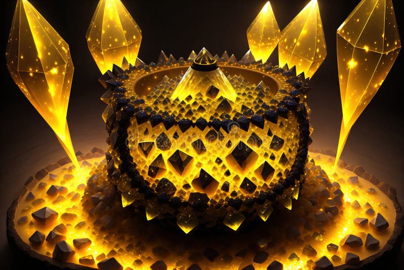 Cauldron Made from Crystals Deep Yellow by AI Generated Stock ...