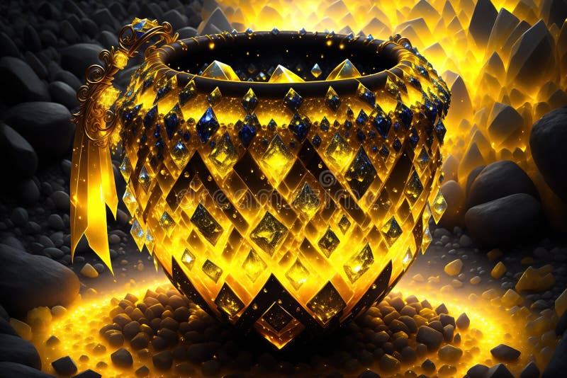 Cauldron Made from Crystals Deep Yellow by AI Generated Stock ...
