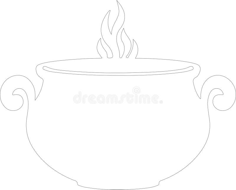 Cauldron Outline Silhouette Generative Ai Stock Vector - Illustration ...