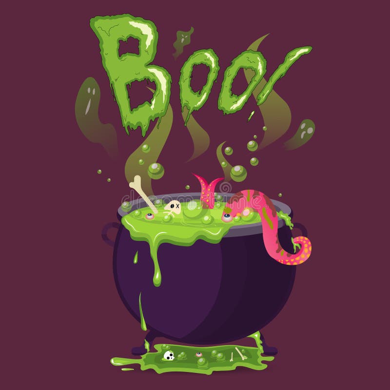 Cauldron Potion Pot Vector Illustration Stock Vector - Illustration of ...