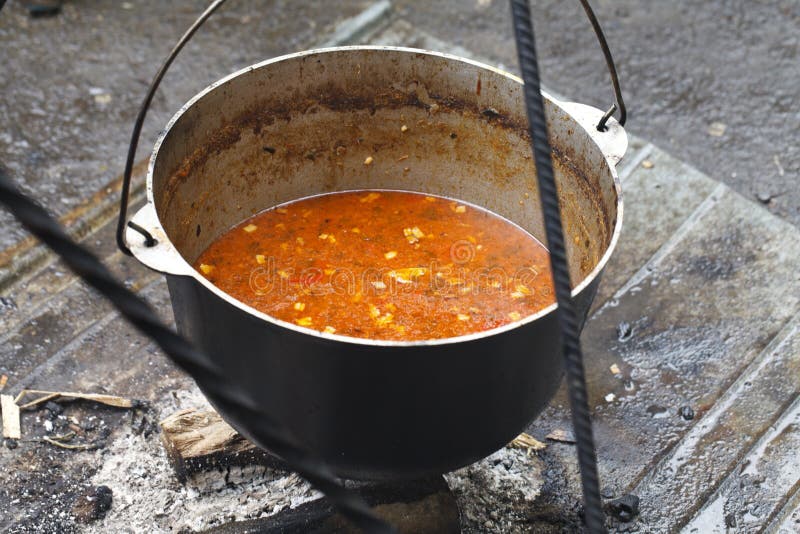 Traditional Pork Stew, In Cauldron Stock Photo - Image of large ...
