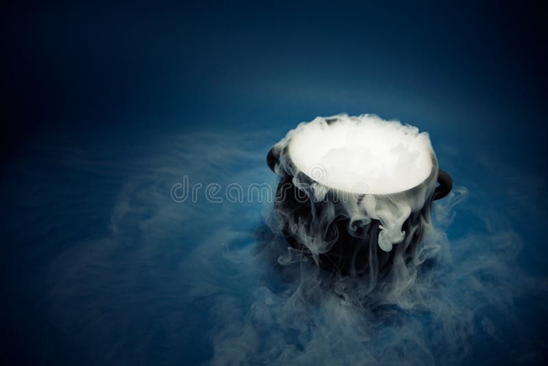 Cauldron: Spooky Halloween Cauldron with Smoke Stock Photo - Image of ...