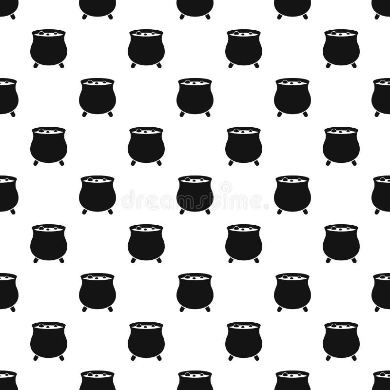 Cauldron Witches Potion Pattern, Simple Style Stock Illustration ...