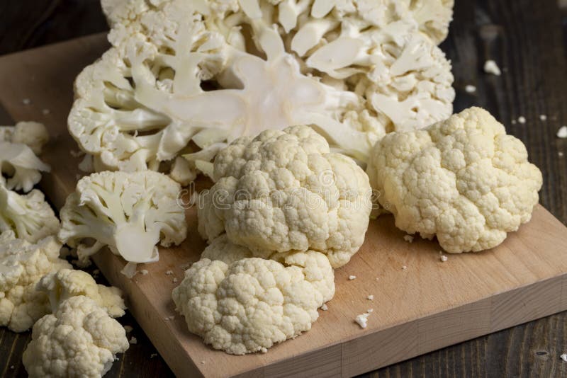 Cauliflower Close Up during Cooking, Fresh Raw Cauliflower Stock Photo ...