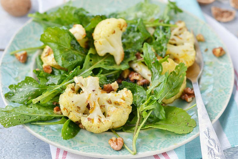 Cauliflower and Ruccola Salad Stock Image - Image of ingredient, served ...